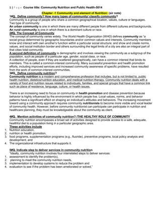 community nutrition & public health_QA_Final | PDF