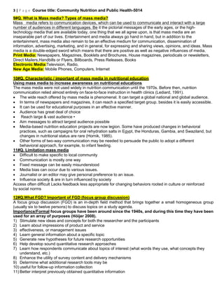 community nutrition & public health_QA_Final | PDF