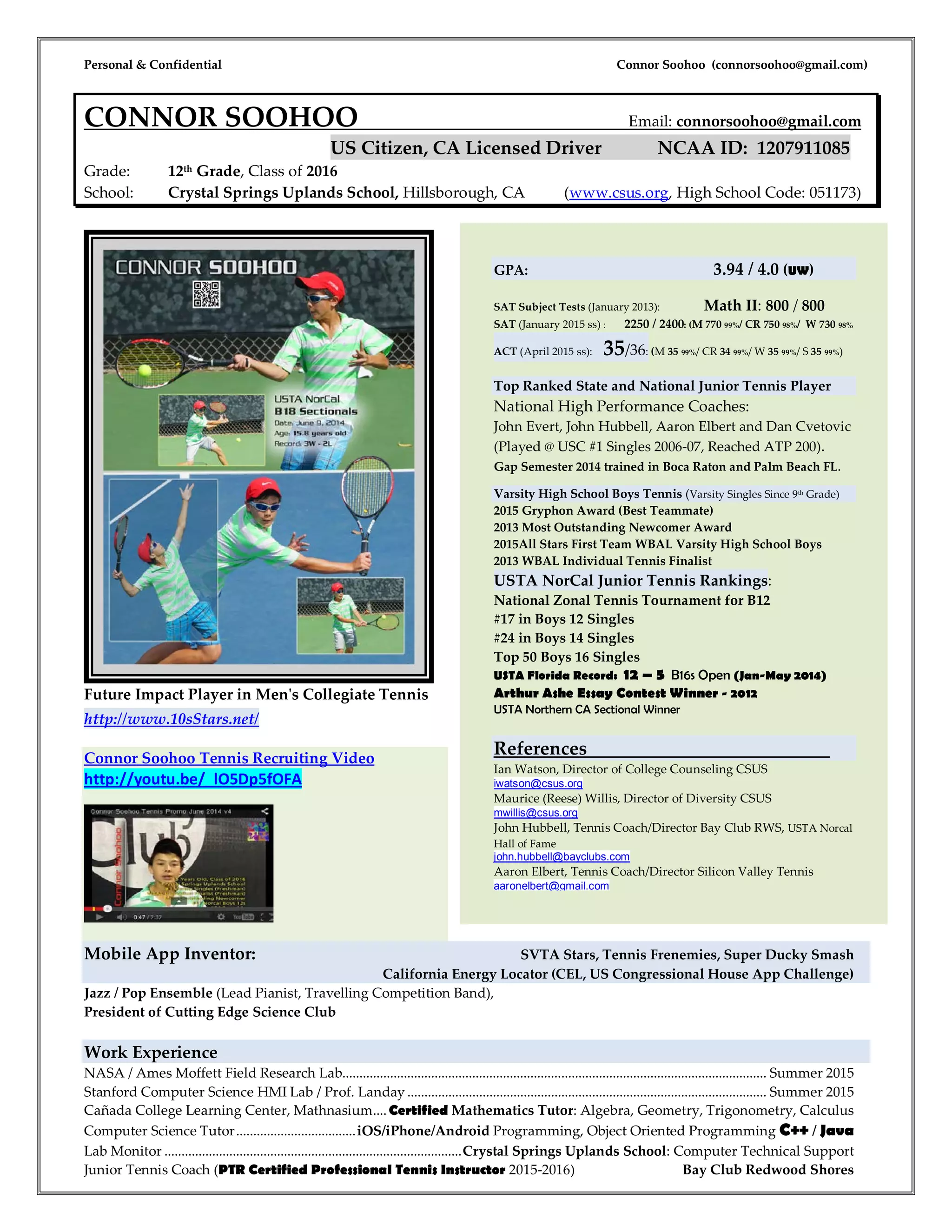 connor_athletic_resume_2015 | PDF