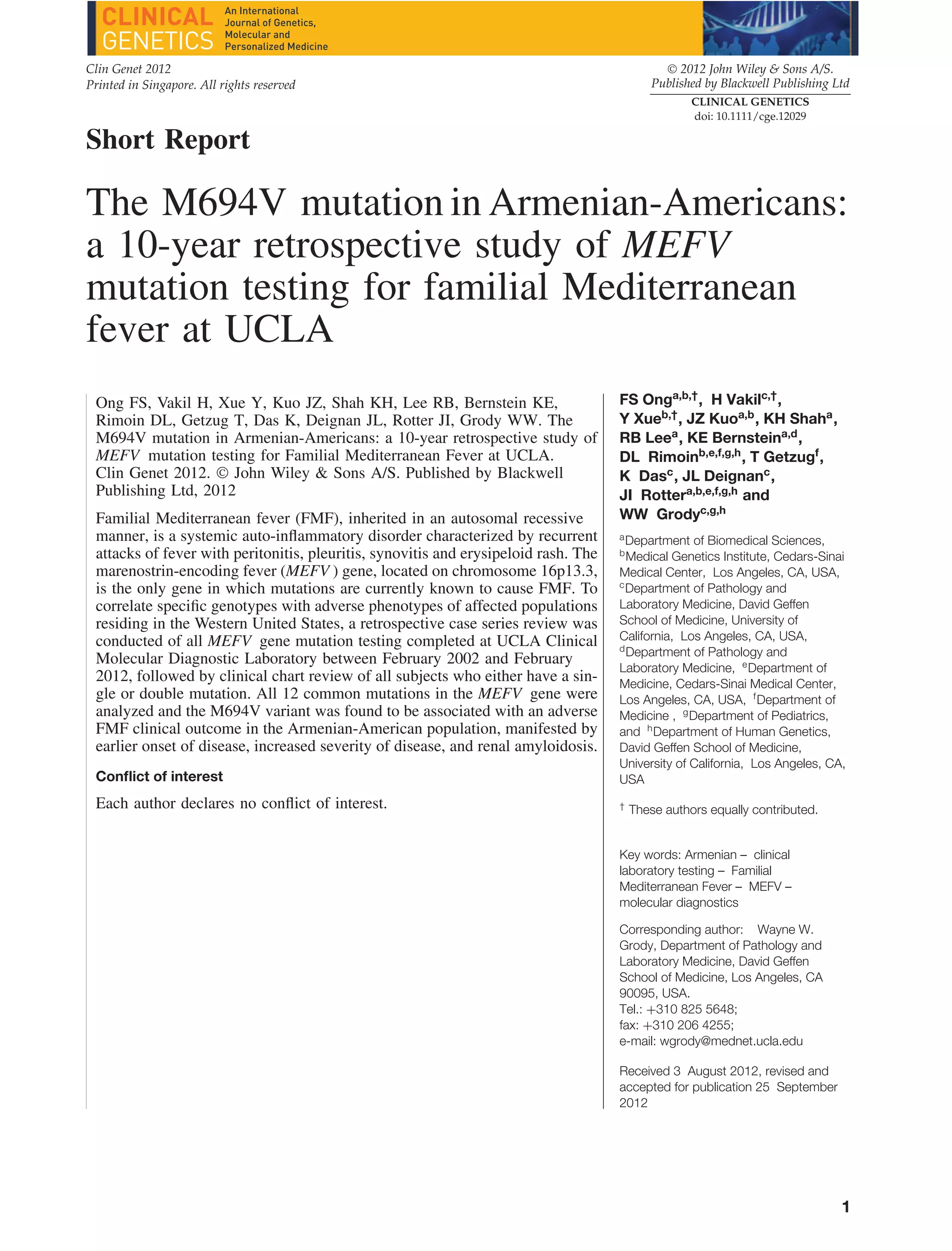 Ong et al_The M694V mutation in Armenian-Americans_a 10-year ...