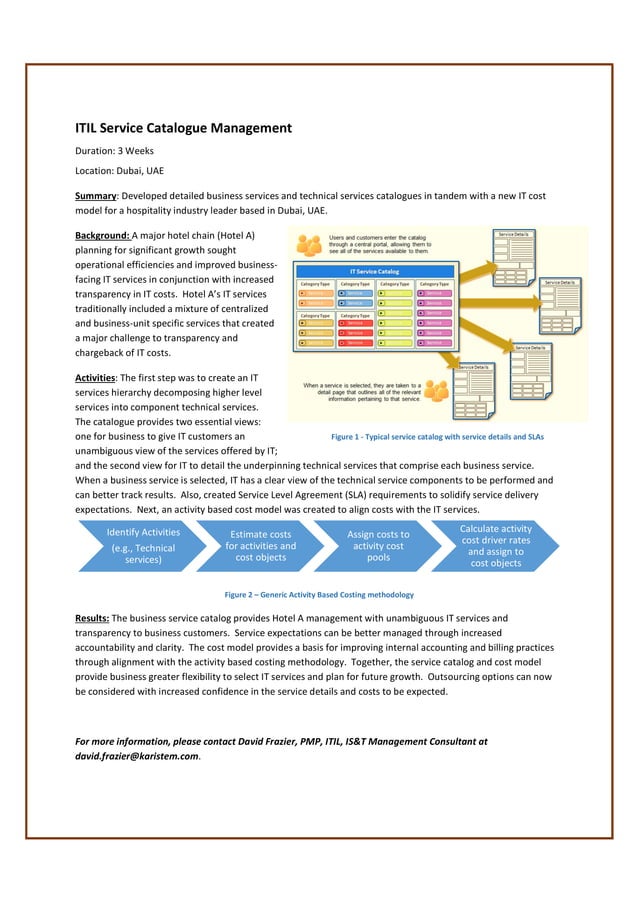 IT Service Catalogue Project Summary | PDF