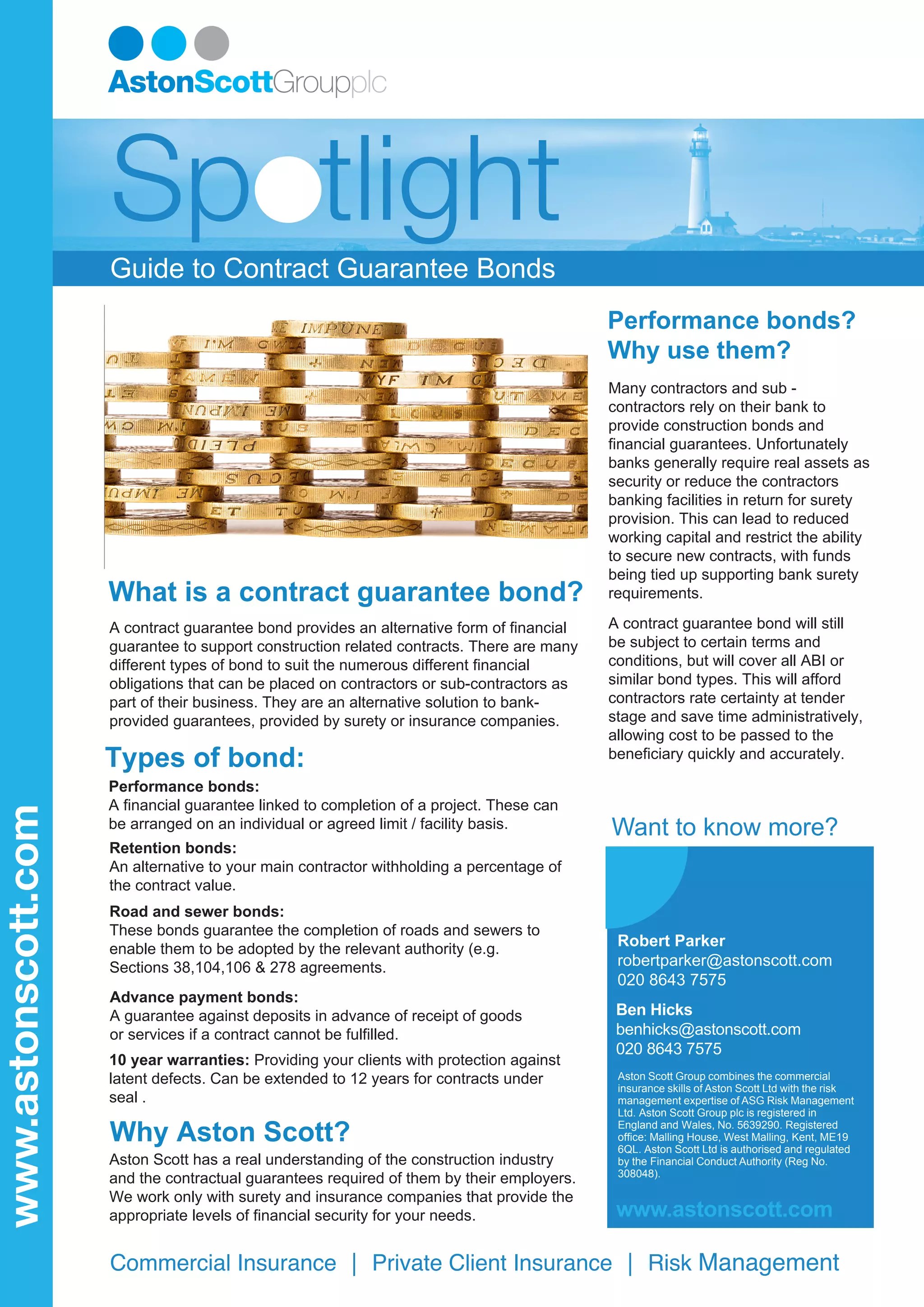 Contract Guarantee Bonds | PDF