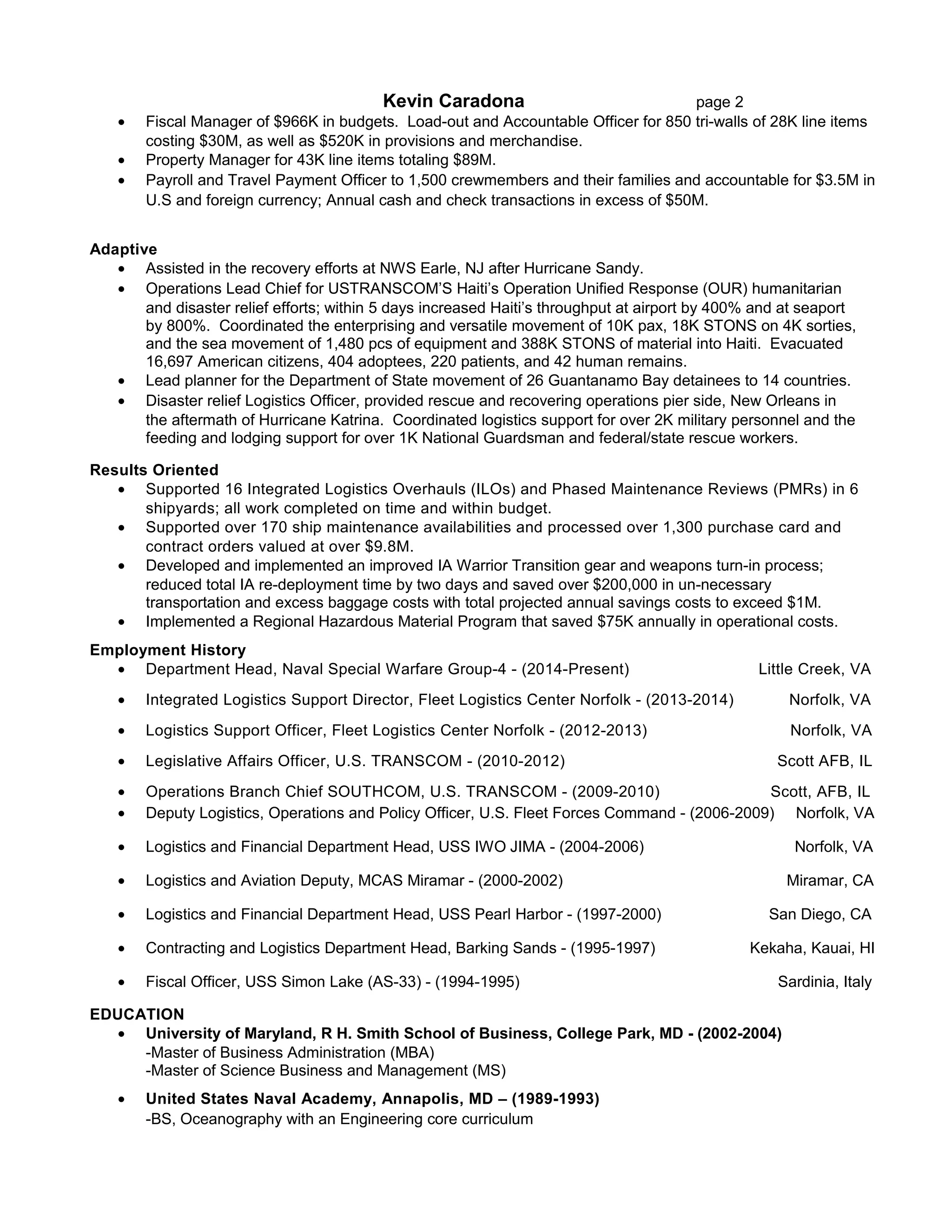 K Caradona Resume LINKEDIN | DOC