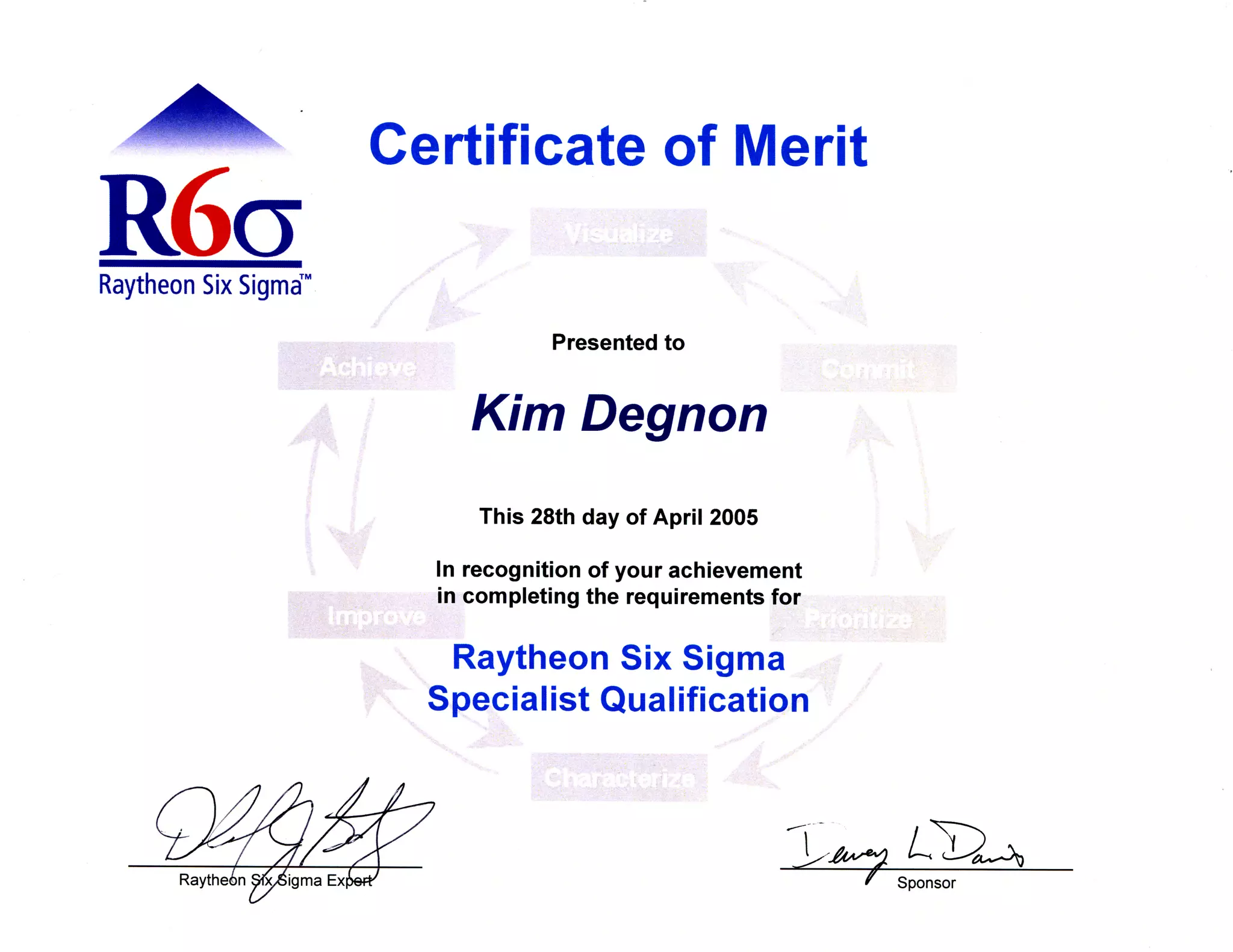 Raytheon - Certificate of Merit | PDF