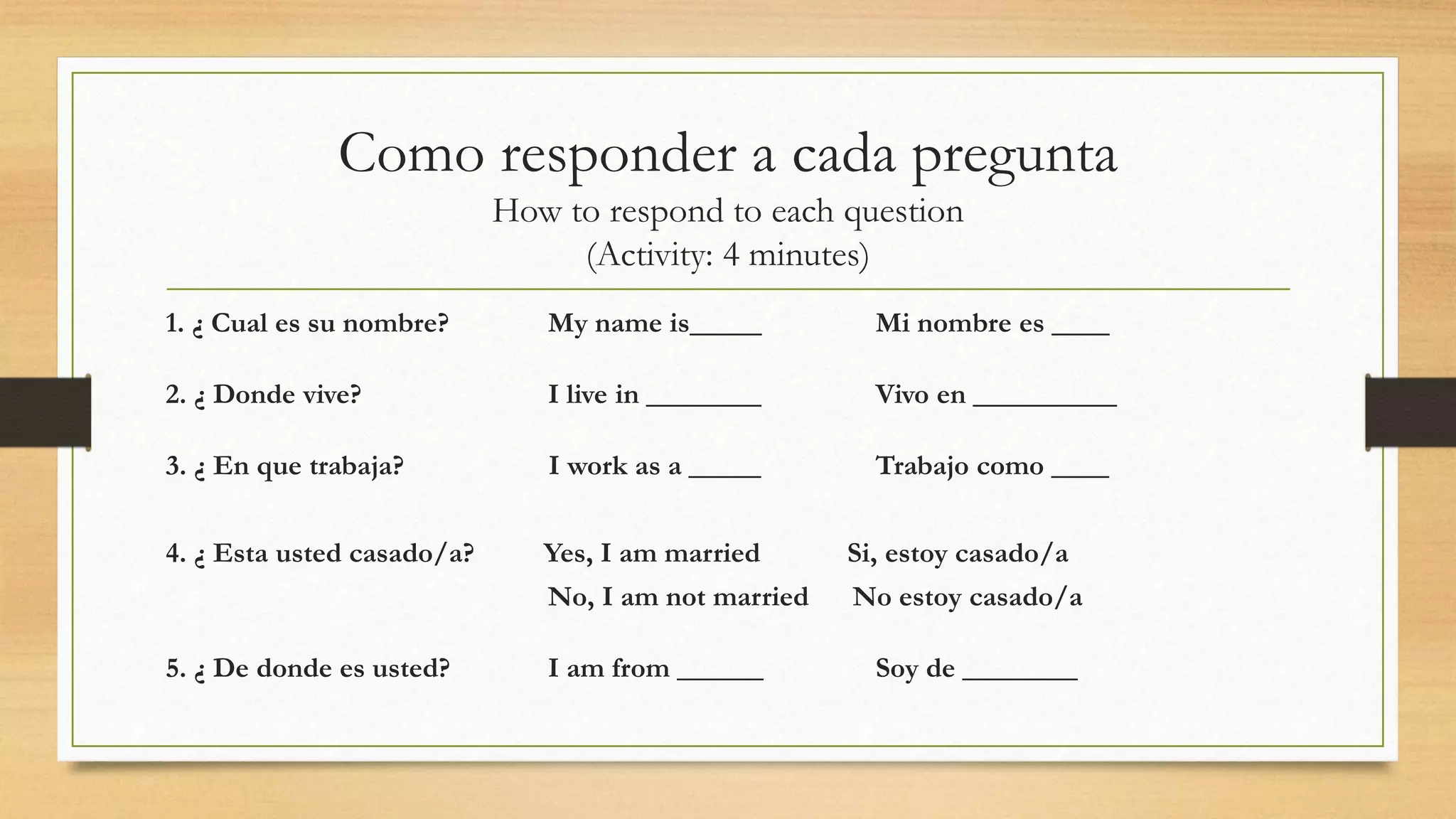 5 Basic Questions | PPTX