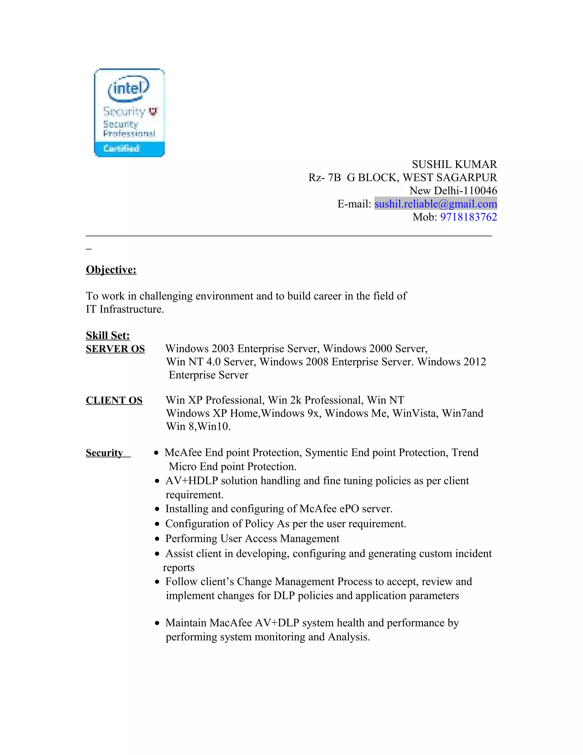 SUSHIL UPDATED RESUME | DOC