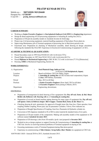 CV_Pratip_Dutta_Design Engg Mechanical_(31.07.2016) | DOC