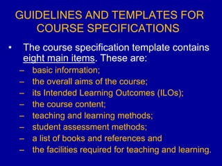 Course specification | PPTX