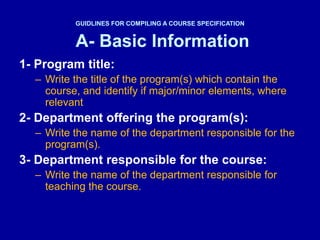 Course specification | PPTX