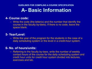Course specification | PPTX