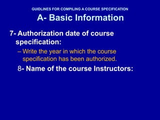 Course specification | PPTX