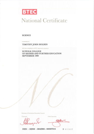 BTec Higher & National Certificate | PDF