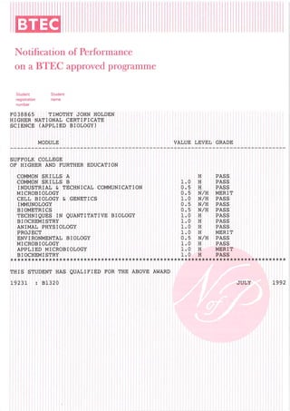 BTec Higher & National Certificate | PDF