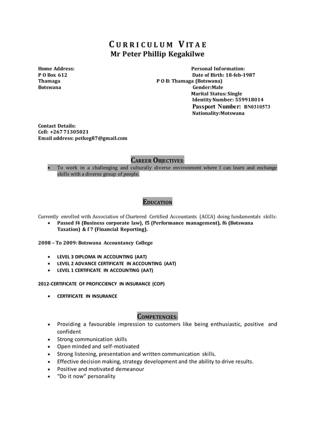 Curriculum vitae peter | DOCX | Business Banking & Finance | Business