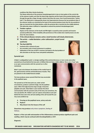 RHEUMATOID ARTHRITIS --DR MAGDI SASI 2016 | PDF