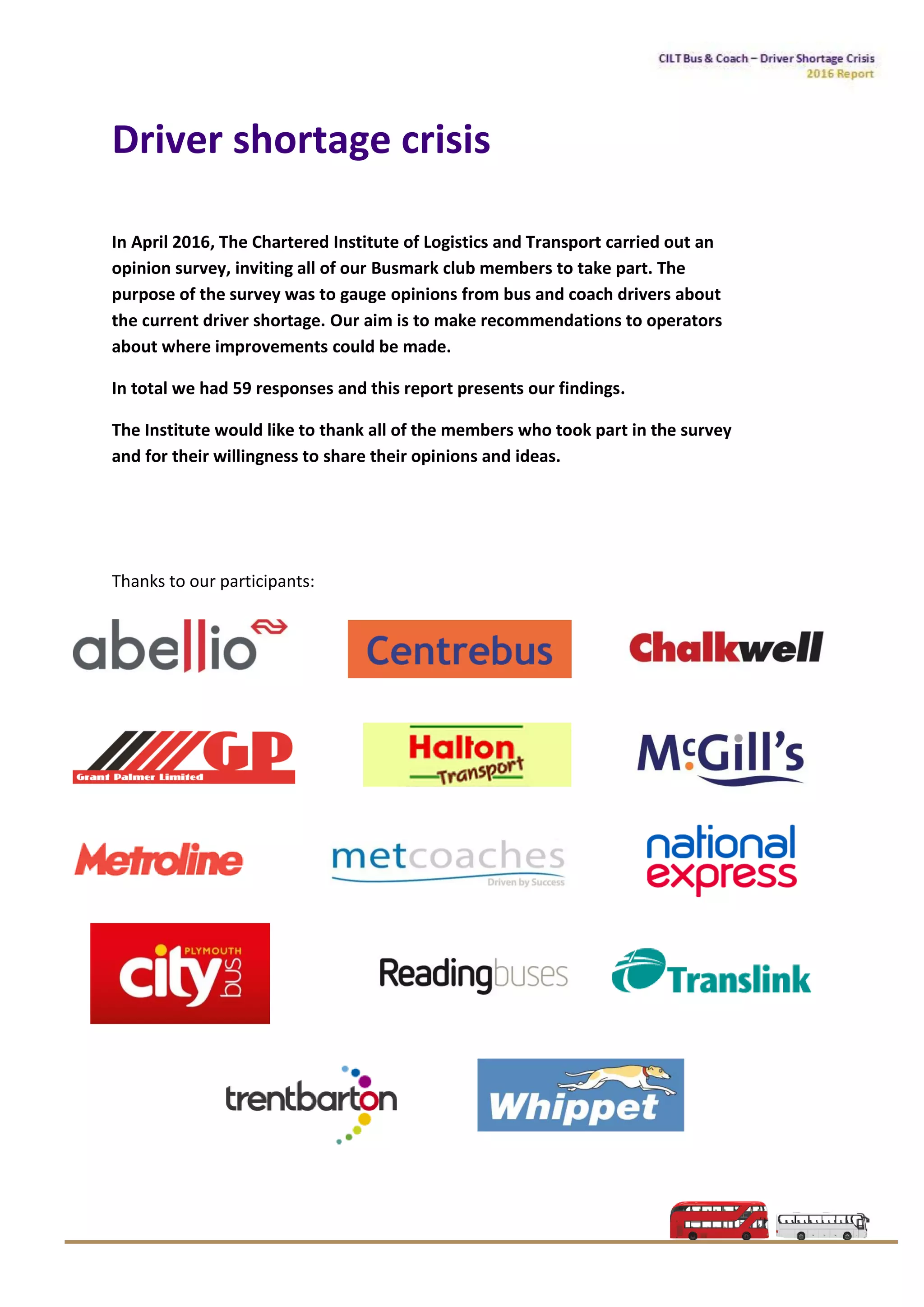 Bus & Coach - Driver Shortage Report | PDF | Logistics and ...