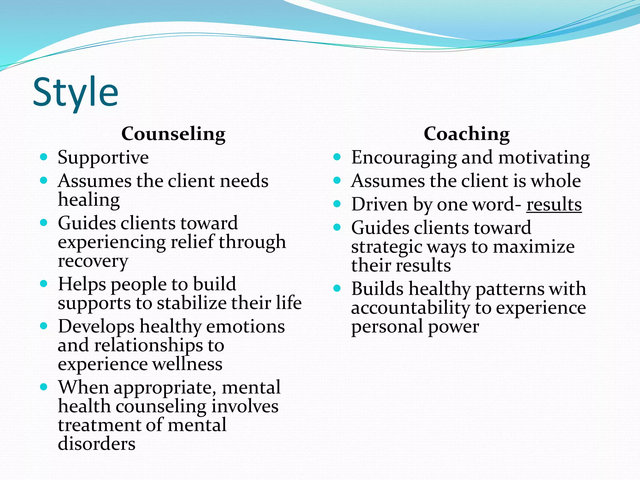Coaching Versus Counseling | PPTX