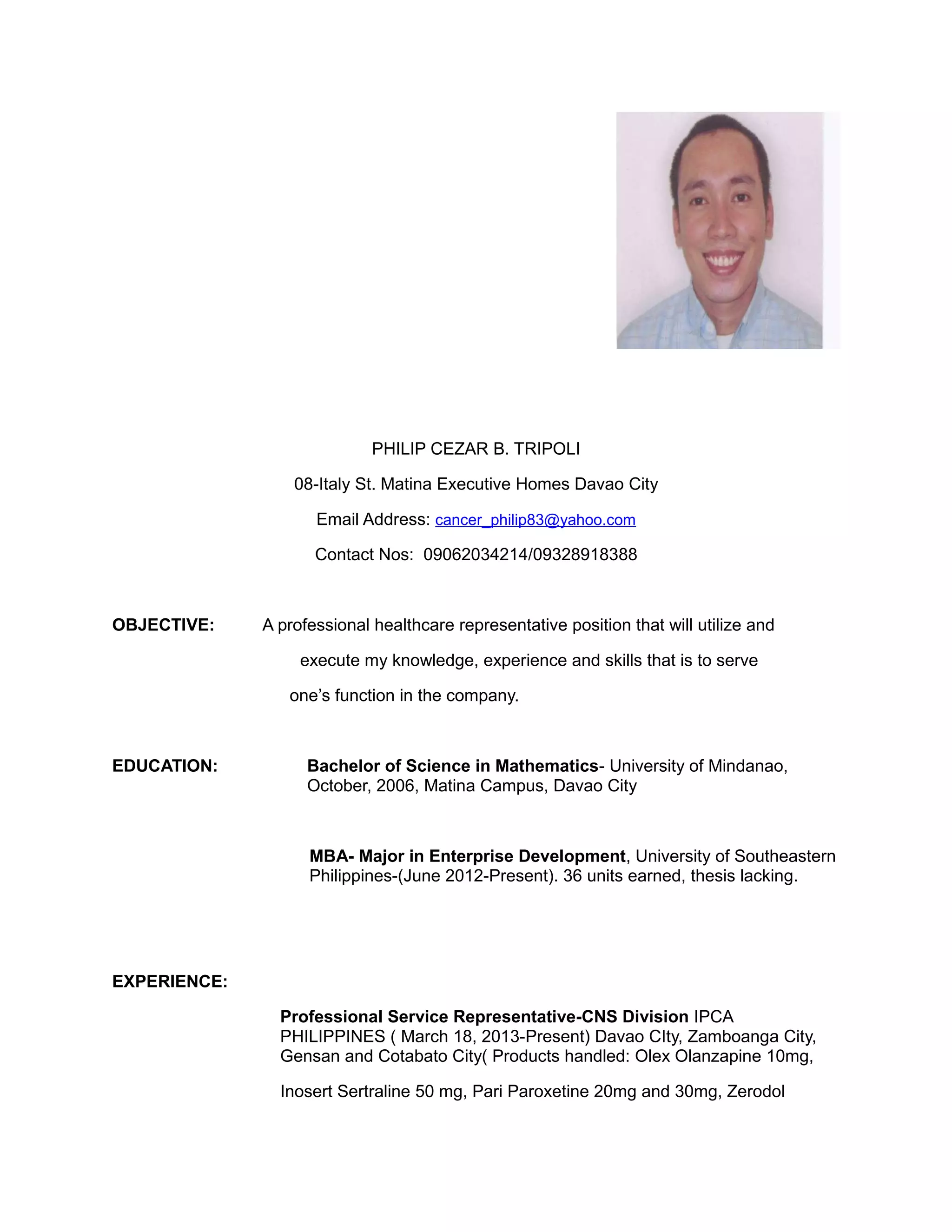 resume_philip1 | DOC | Healthcare Industry | Industries