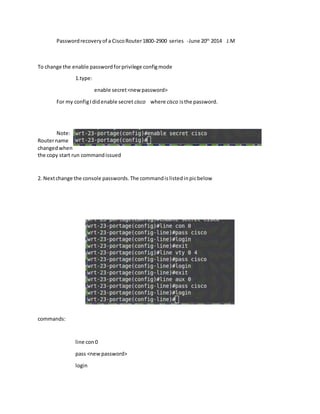 Password recovery of a Cisco router -- Jacob Mackowski | DOCX ...