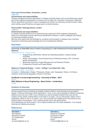 Mirco Scaramucci's CV 2015-2016 | PDF