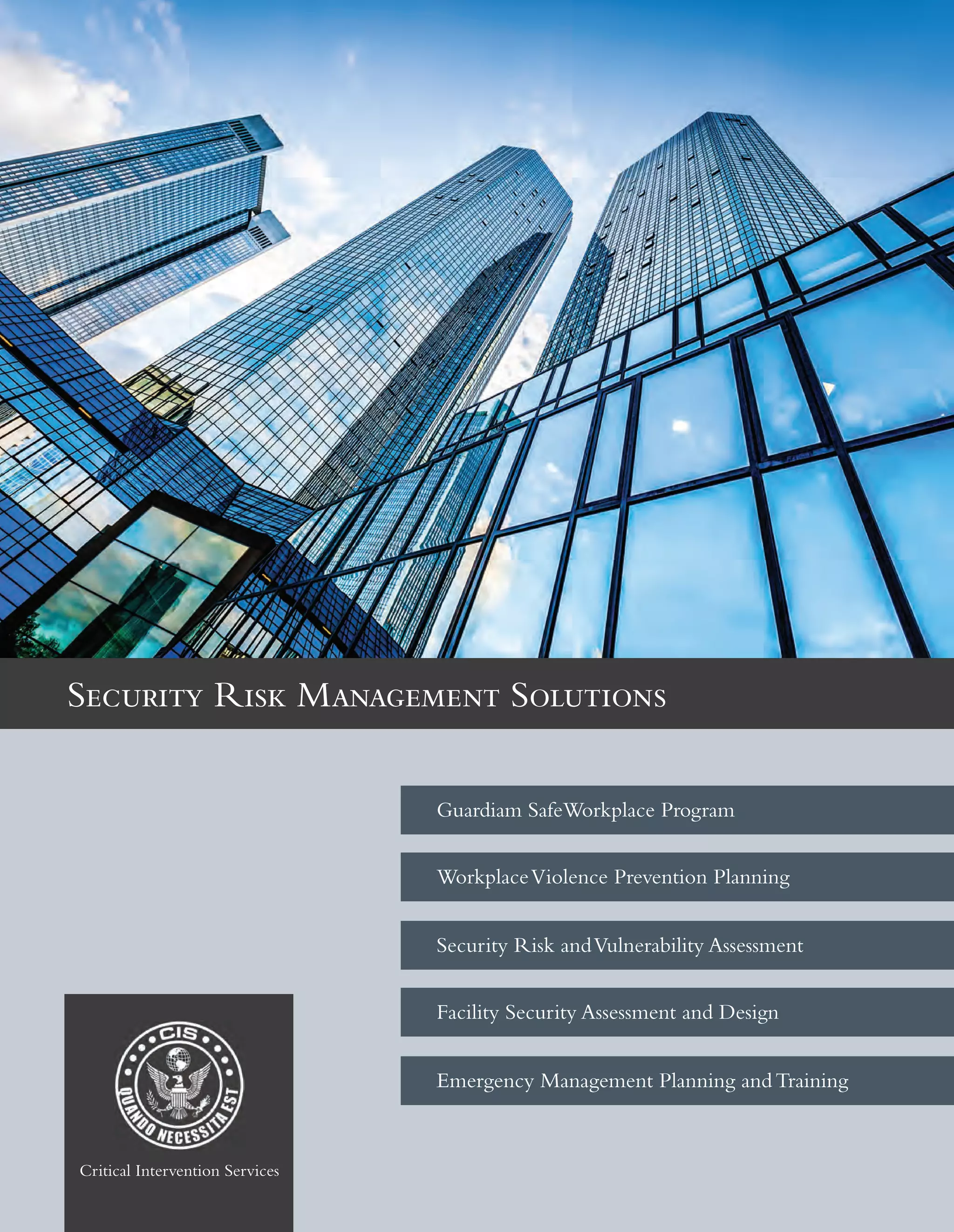 CIS Security Risk Mgmt Solutions Brochure | PDF