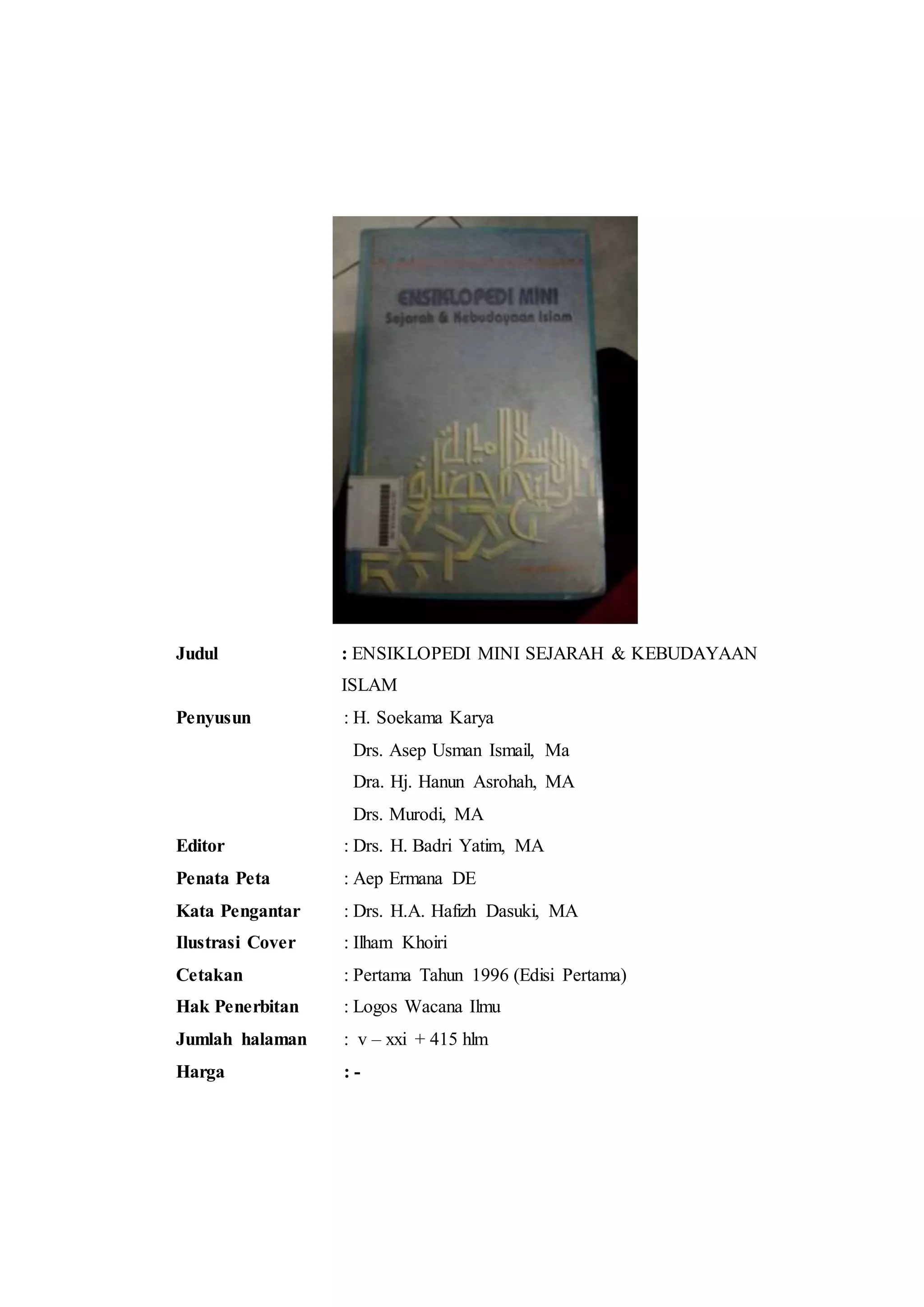 Sejarah peradaban islam uas resensi buku | DOCX