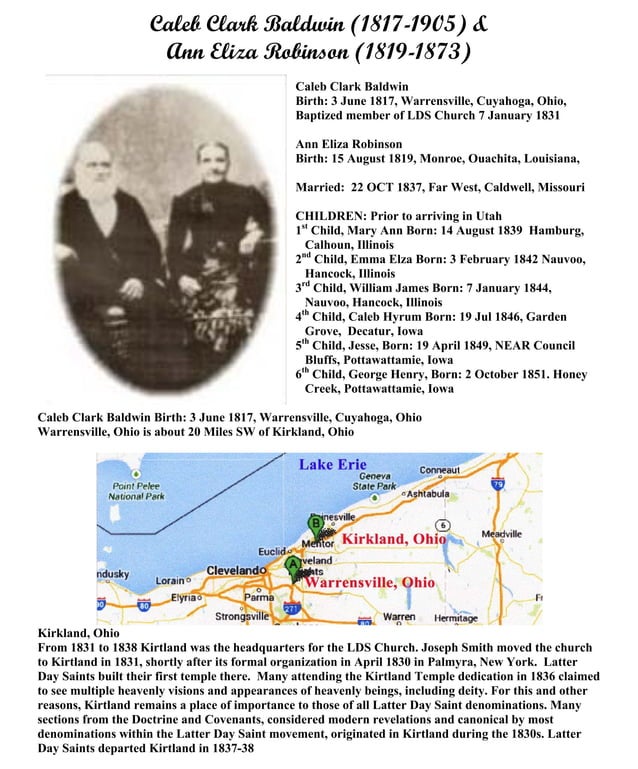 Caleb Clark Baldwin & Ann Eliza Robinson | PDF