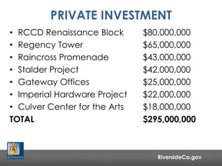 Downtown Redevelopment - City of Riverside | PPTX | Hotel Properties ...