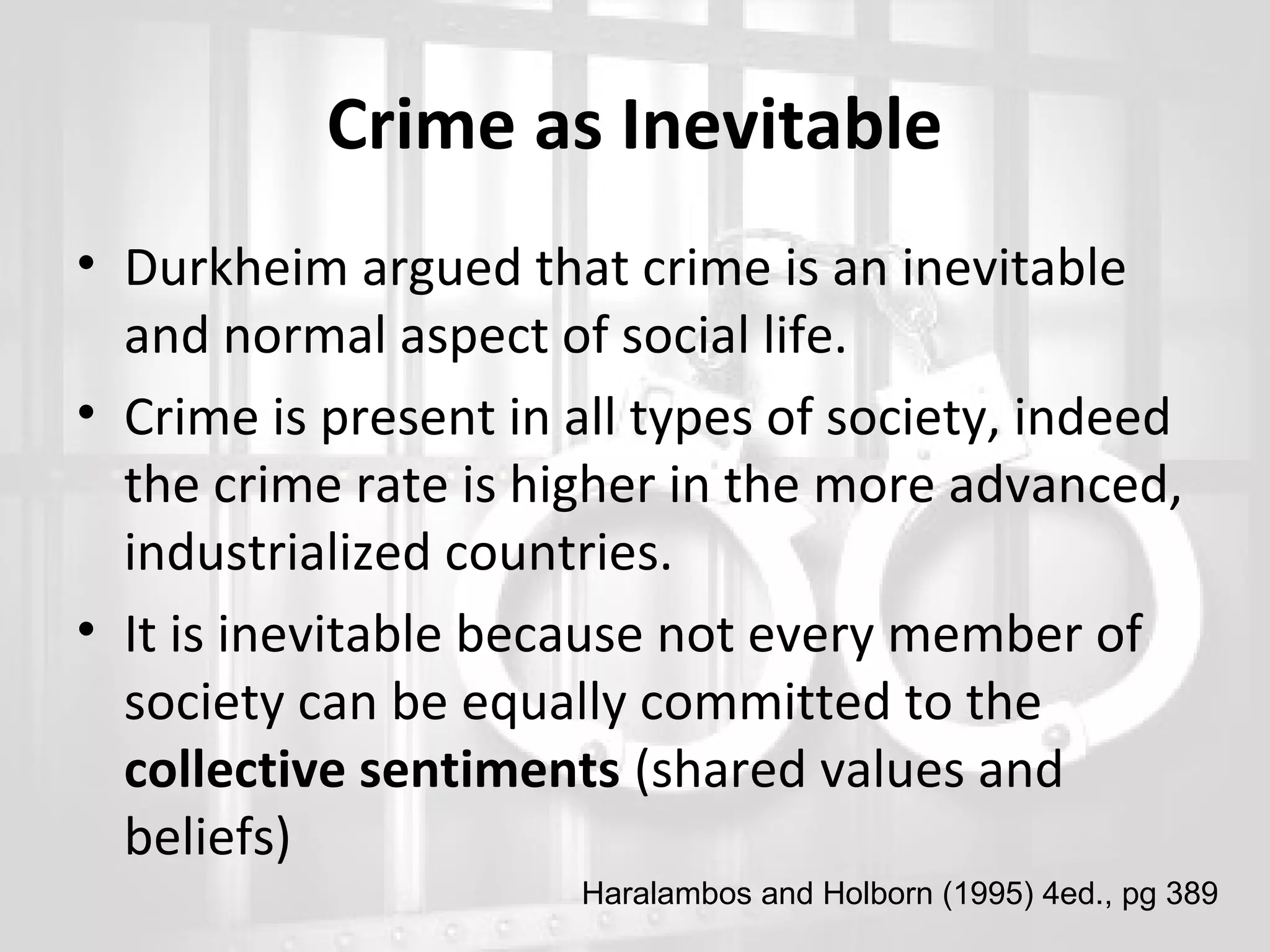 Crime and Deviance - Functionalist Approach | PPT