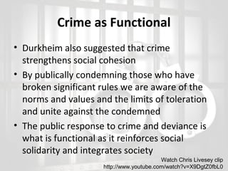 Crime and Deviance - Functionalist Approach | PPT