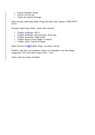 2 cara sederhana dan mudah membuat form input data dengan excel | DOCX