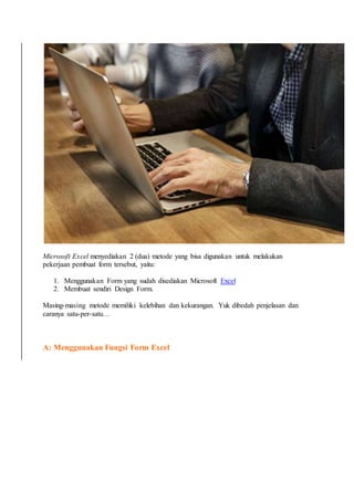 2 cara sederhana dan mudah membuat form input data dengan excel | DOCX