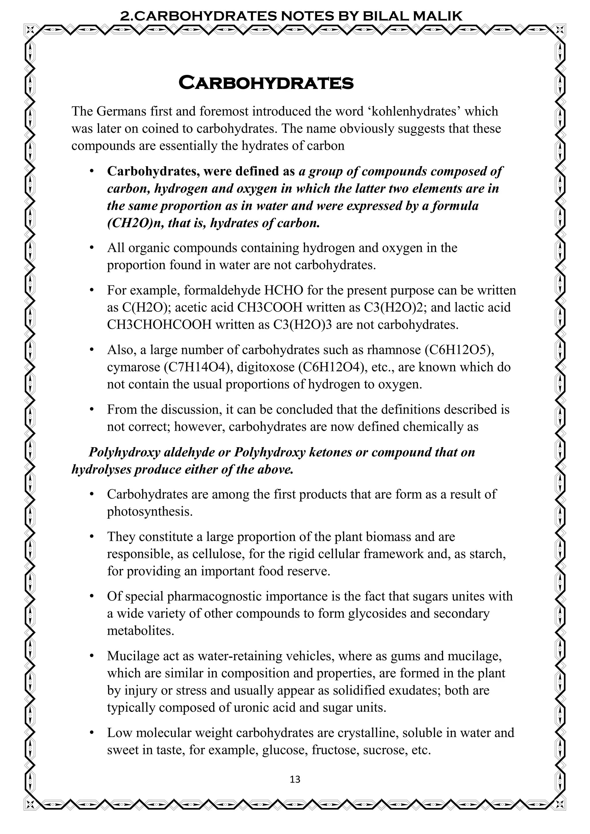 2 carbohydrates | PDF