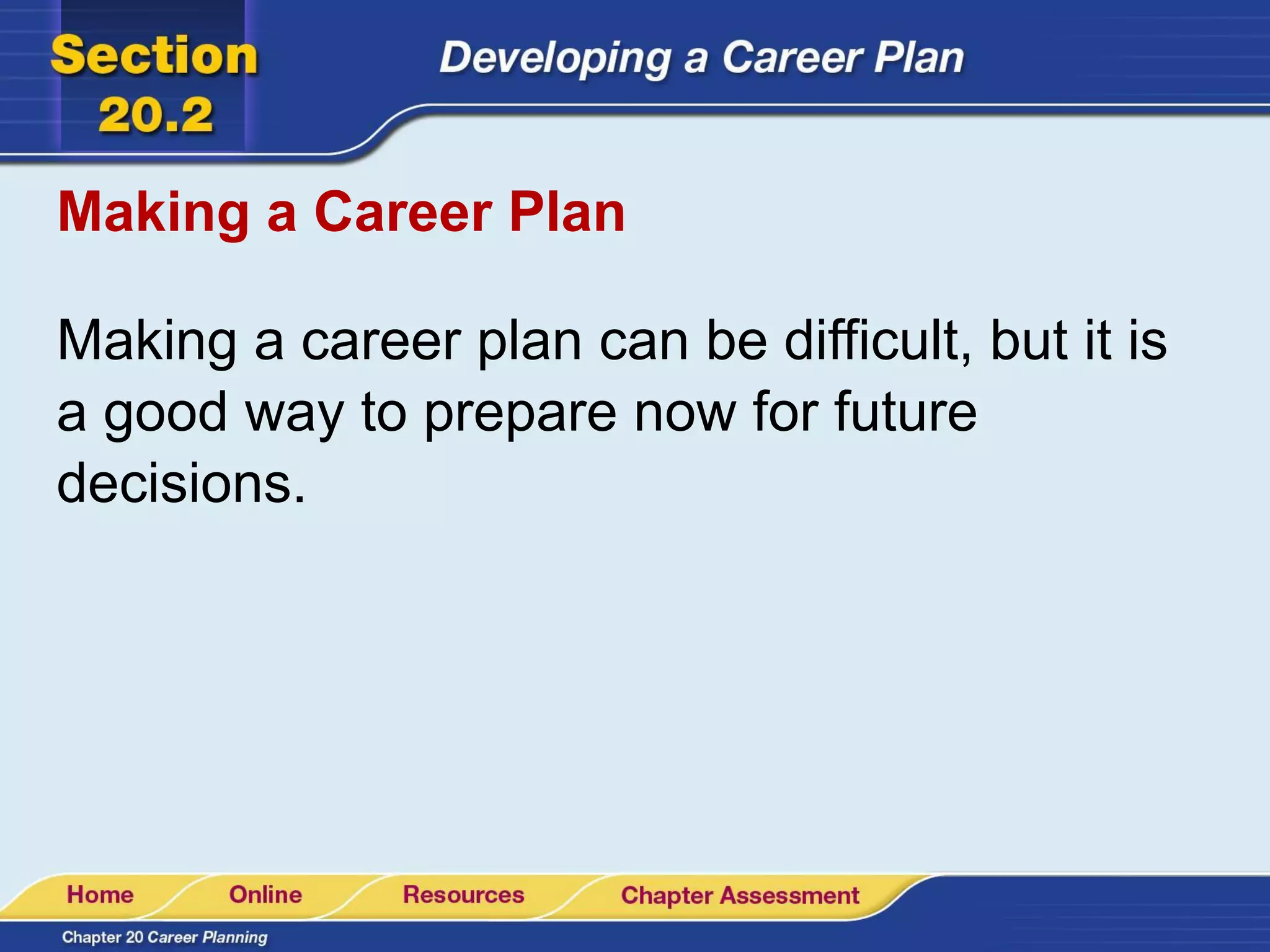 2 career plan | PPT