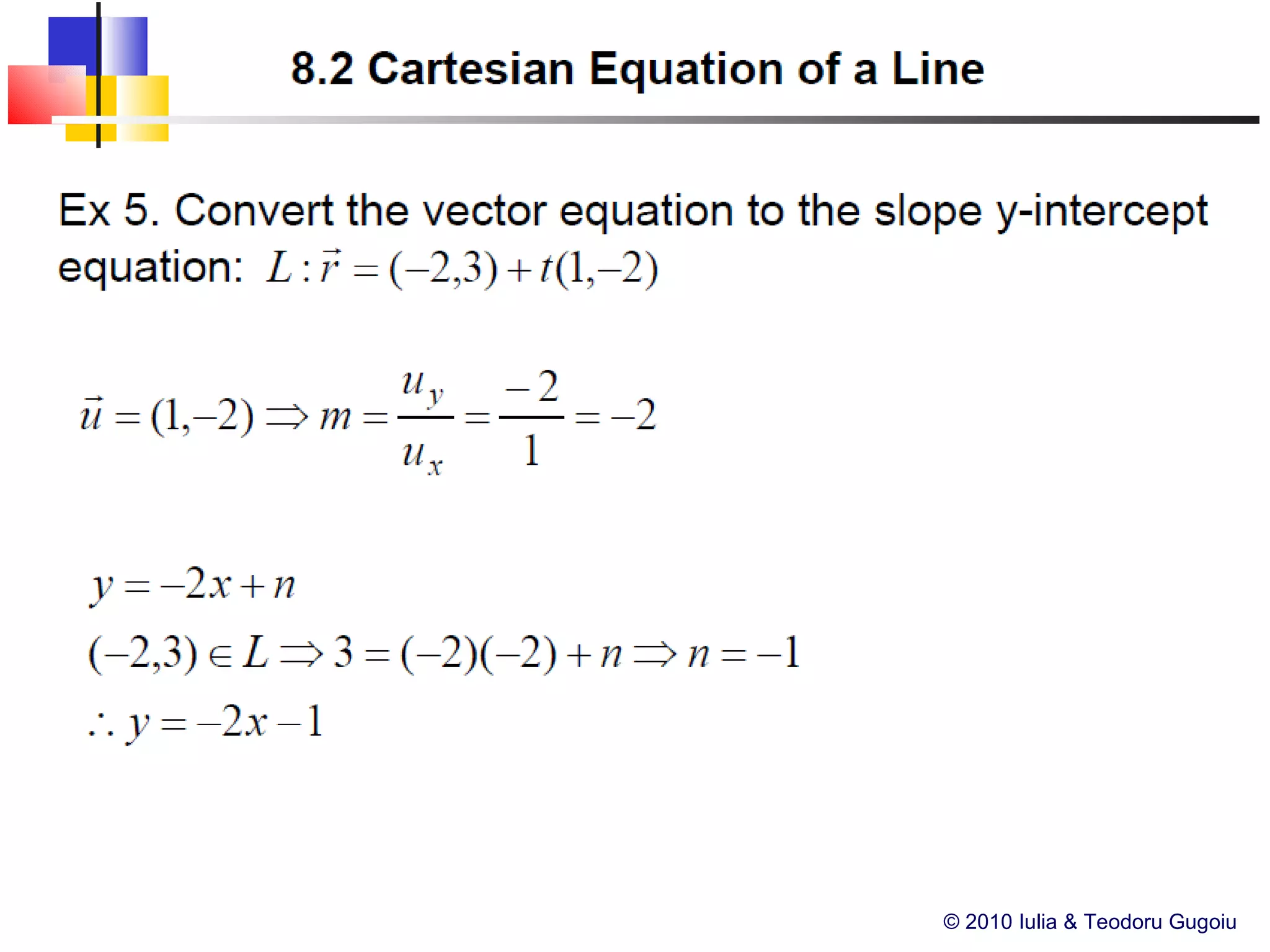 2 Cartesian Equation Of A Line Ppt