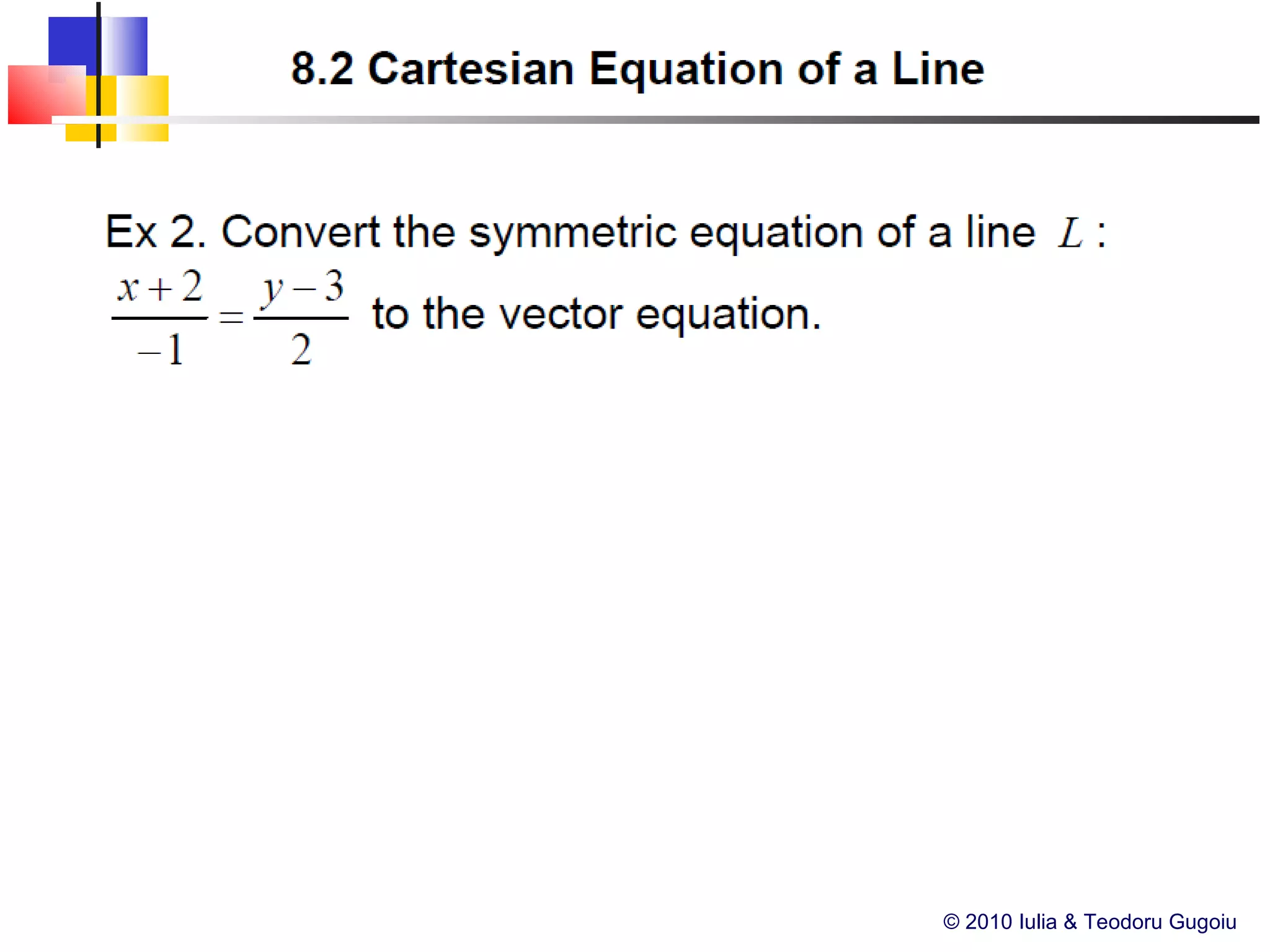 2 cartesian equation_of_a_line | PPT