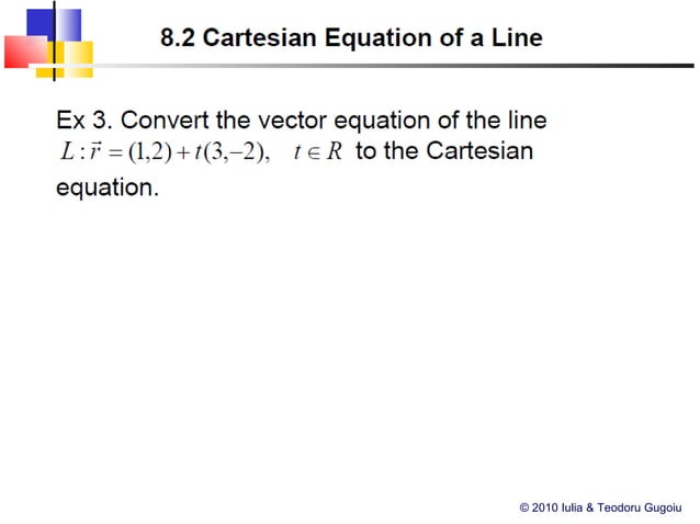 2 Cartesian Equation Of A Line Ppt