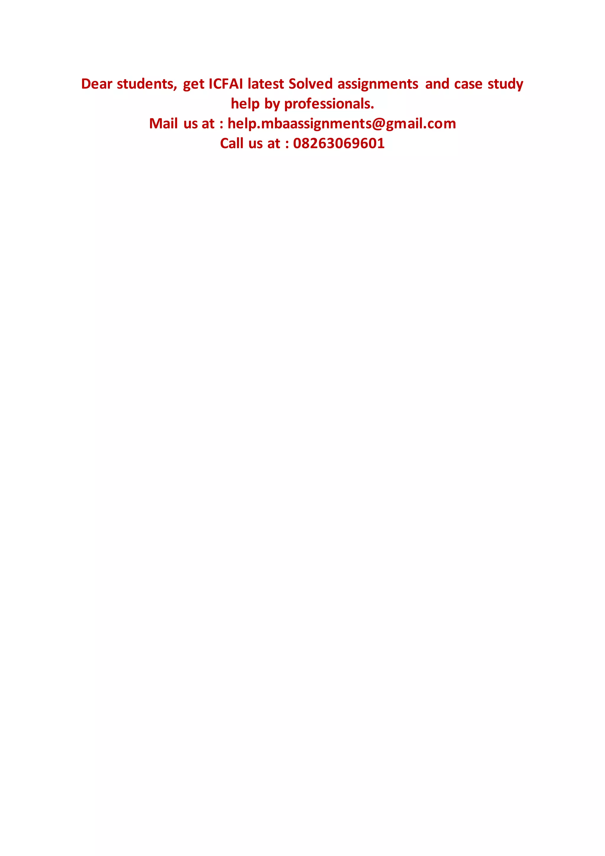 ICFAI - Business Communications and Soft Skills - Case studies | DOC