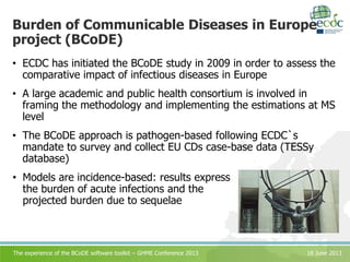 BCoDE – Burden of Communicable Diseases in Europe | PPT