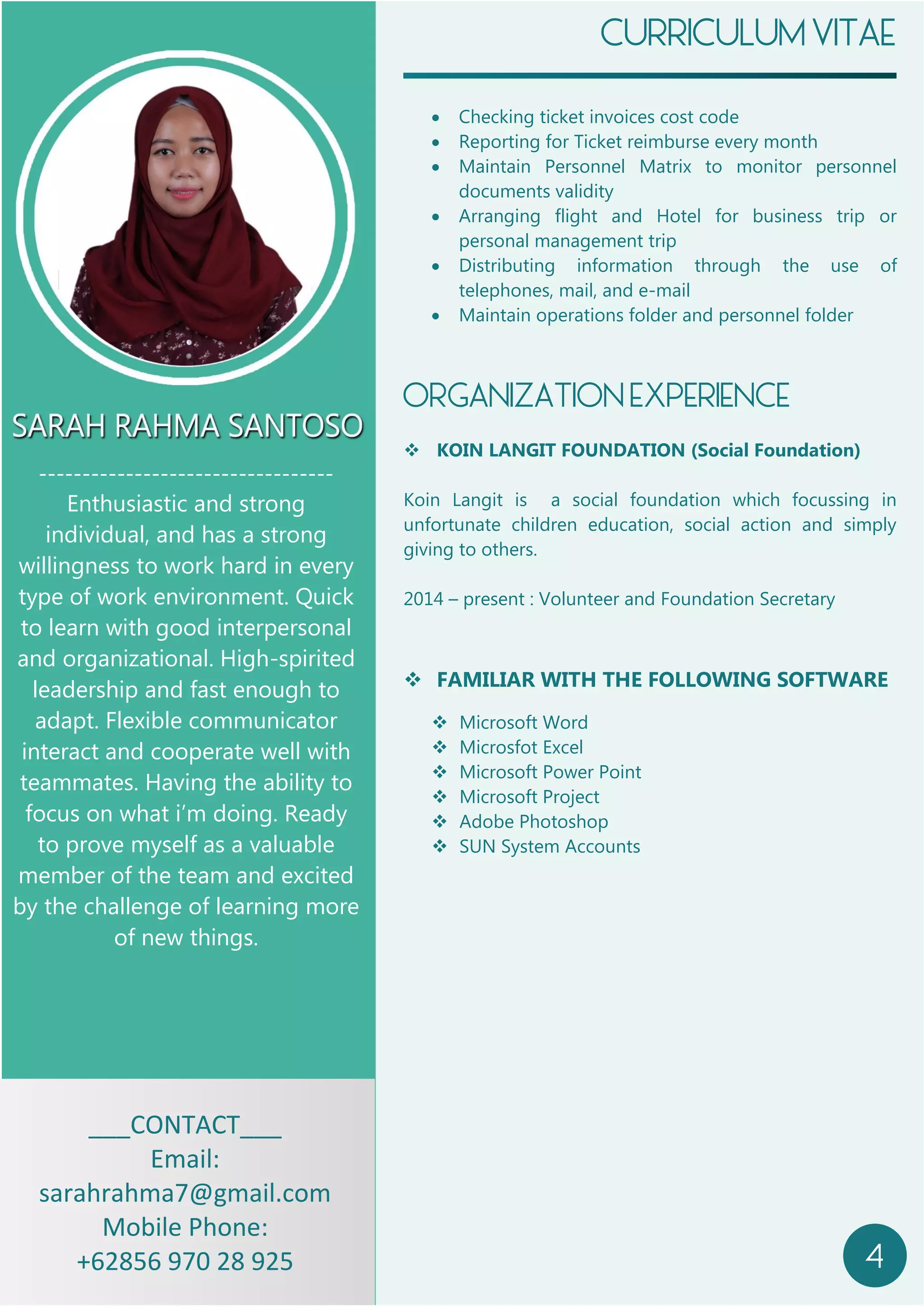 Sarah Rahma S. - CV | PDF