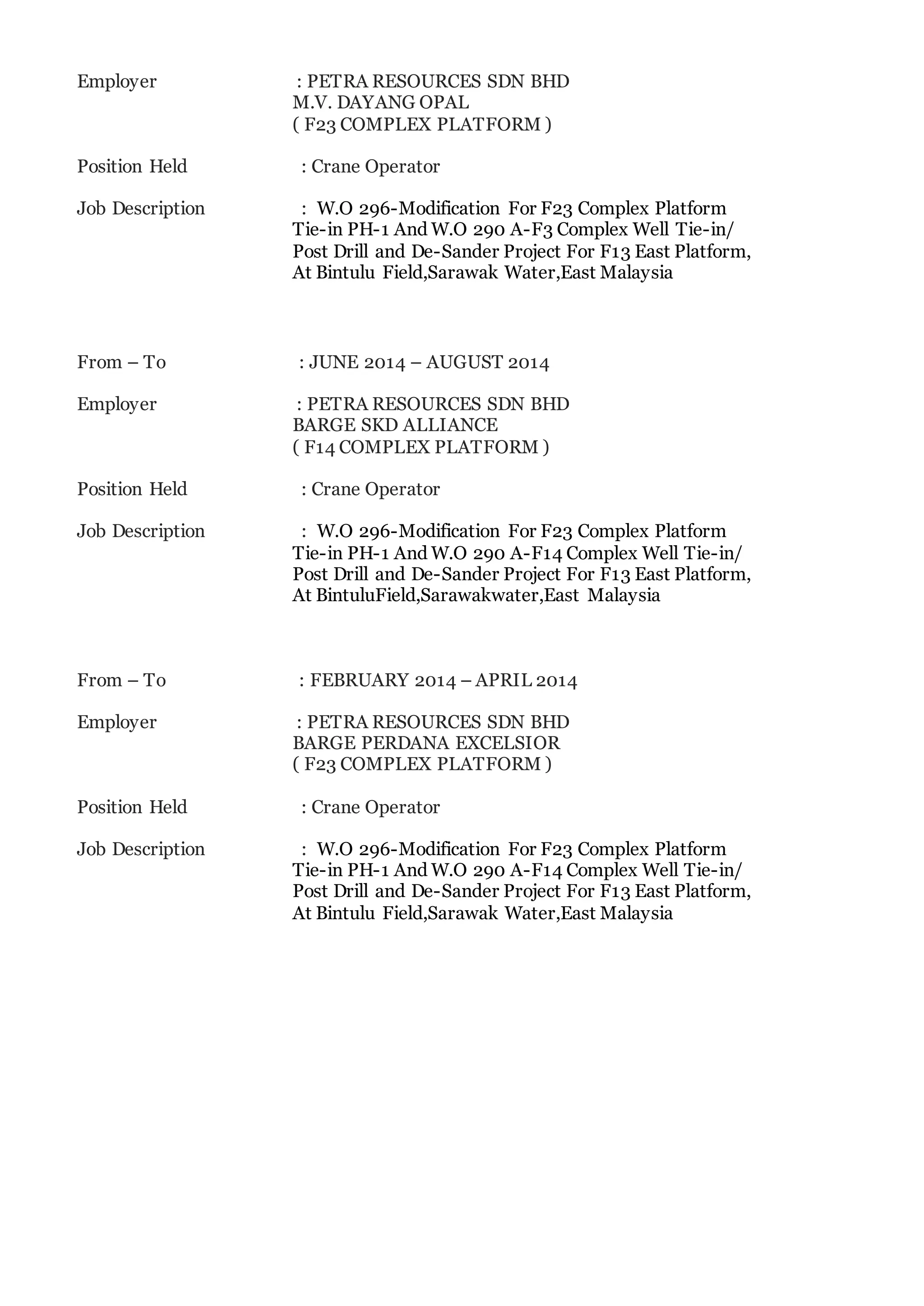 Andrew-CV Crane Operator | PDF