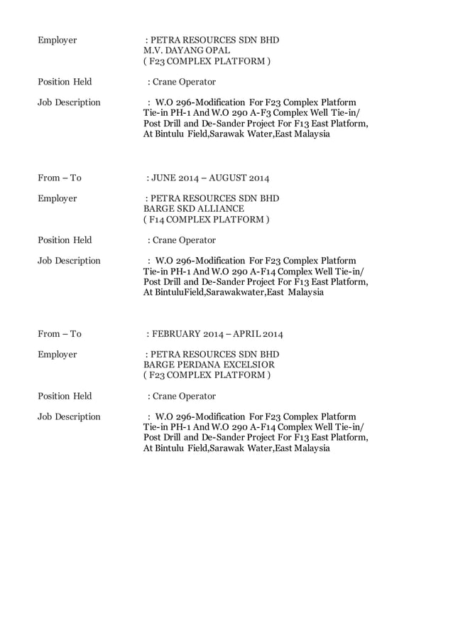 Andrew-CV Crane Operator | PDF