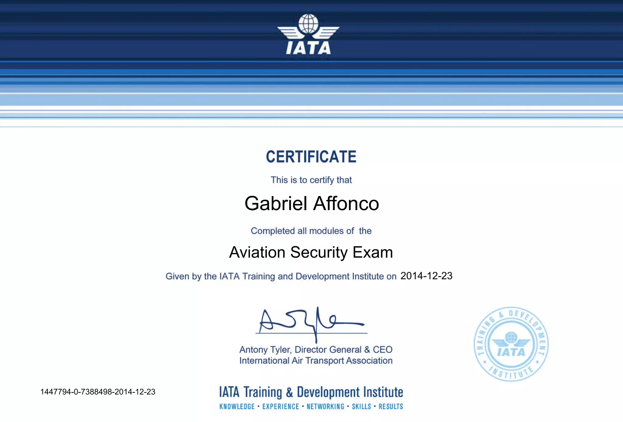 IATA_certificate_for_Exams | PDF
