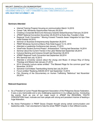 Majait, Danica Lou Resume | PDF