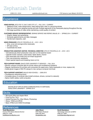 Zeph Davis Resume | PDF