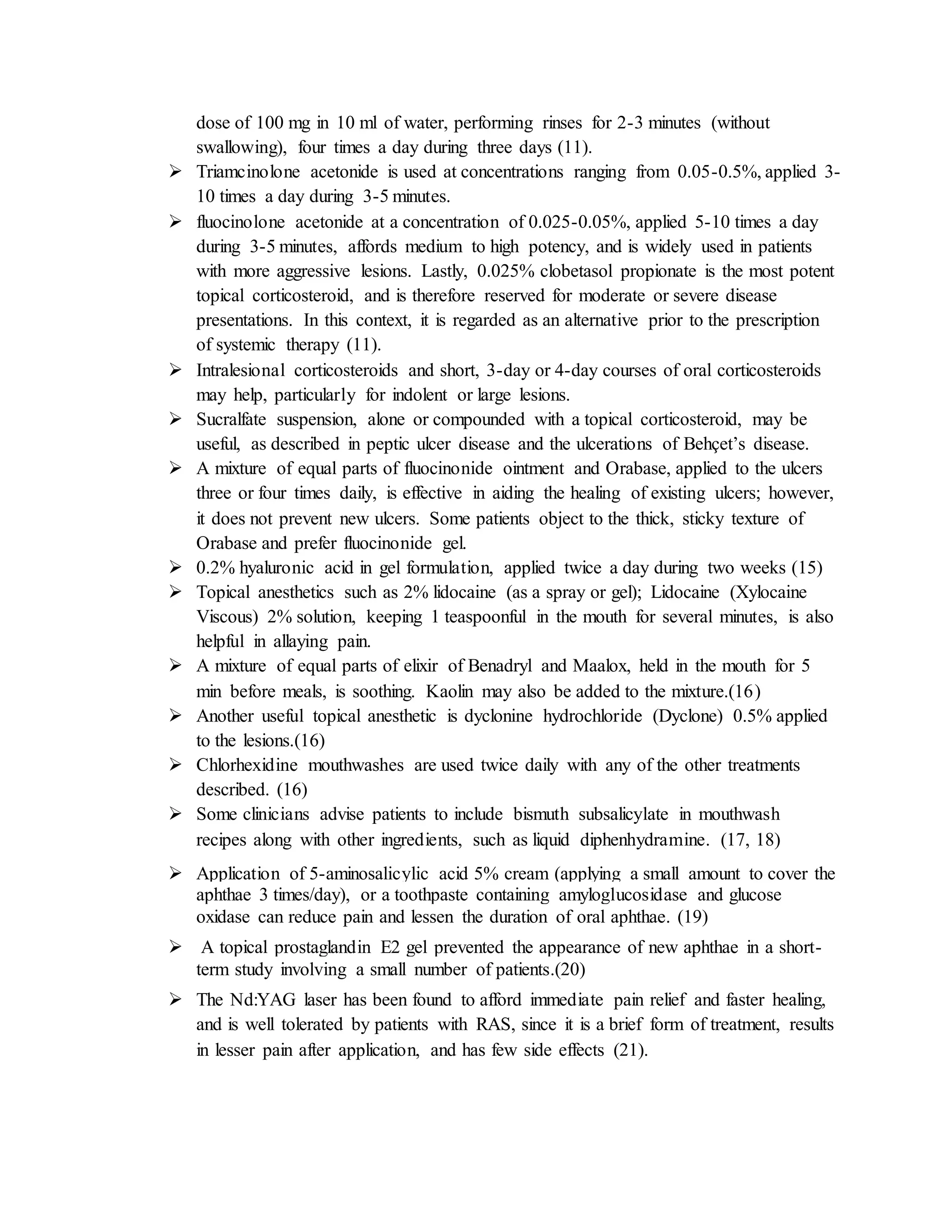 RECURRENT APHTHOUS STOMATITIS Azmiree binte aslam | DOCX