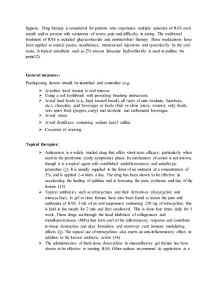 RECURRENT APHTHOUS STOMATITIS Azmiree binte aslam | DOCX