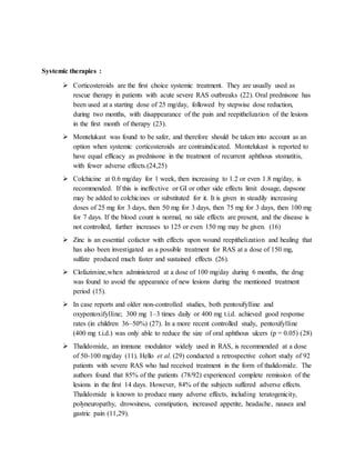 RECURRENT APHTHOUS STOMATITIS Azmiree binte aslam | DOCX
