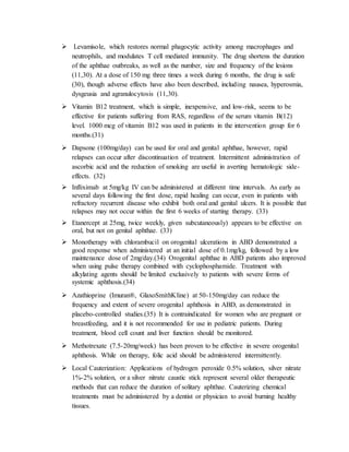 RECURRENT APHTHOUS STOMATITIS Azmiree binte aslam | DOCX