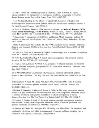 RECURRENT APHTHOUS STOMATITIS Azmiree binte aslam | DOCX